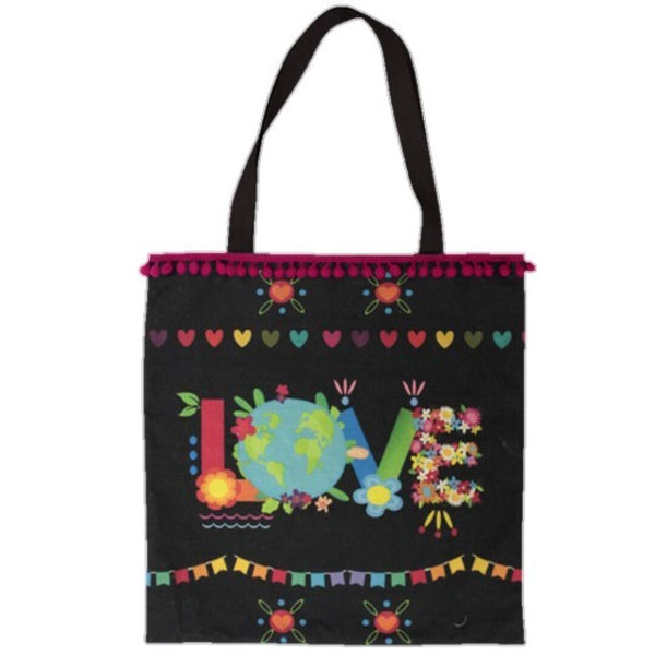 Natural Life Love Cotton Canvas Fabric Tote Shopping Bag – Festival ...